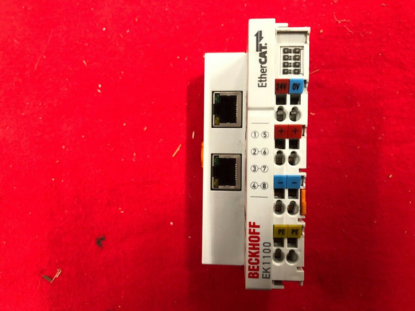 BECKHOFF EK1100 EtherCAT COUPLER 24VDC 2x RJ45 DIN RAIL | PLC Ltd.